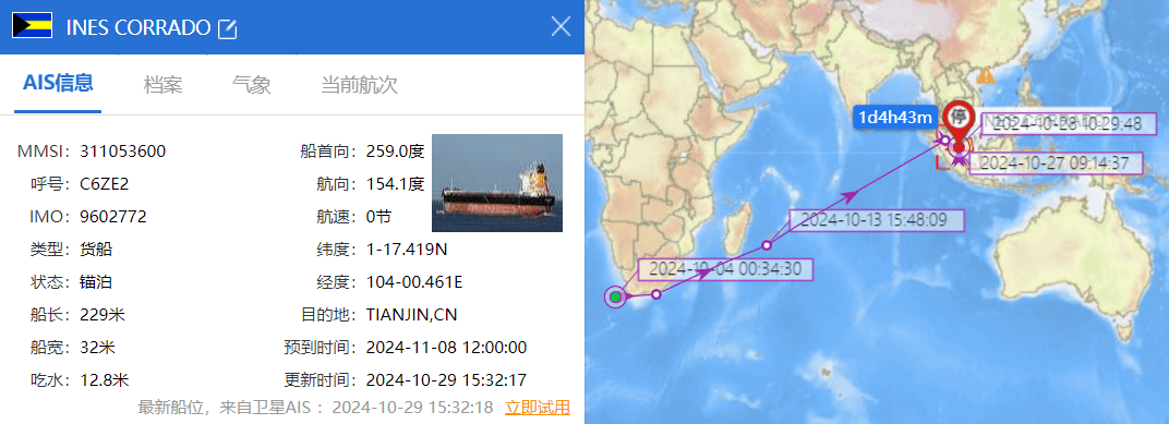 全球最大加油港又出事故！货船在新加坡水域加油作业期间发生漏油_泄漏_Ines_Corrado