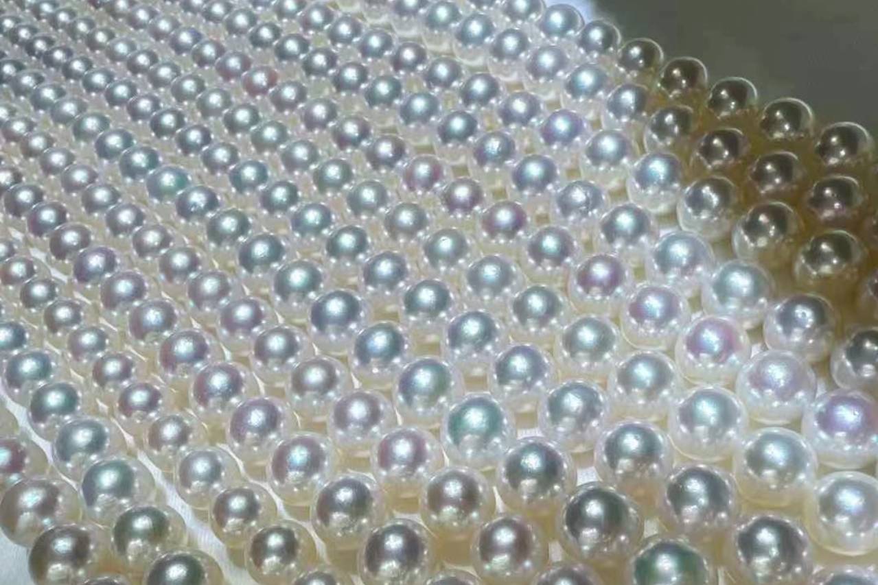 8-9mm海水akoya项链 樱花粉 正圆强光极微瑕