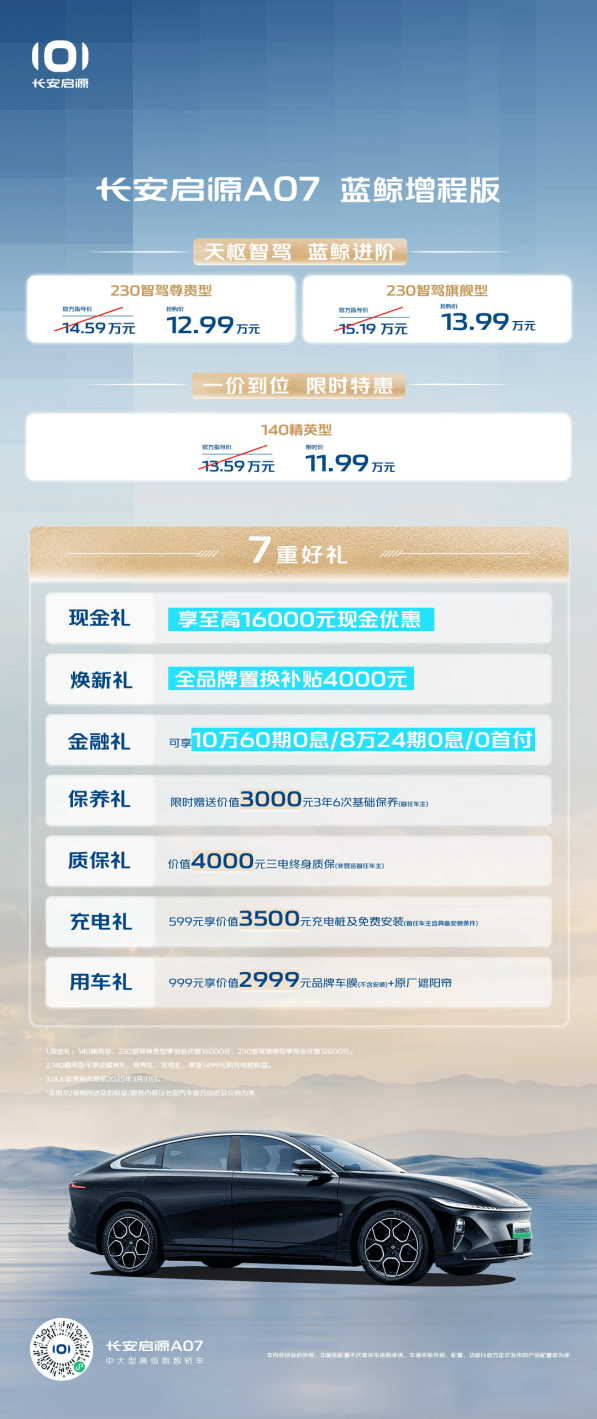 售价11.99万元起，长安启源A07新车上市_搜狐汽车_搜狐网