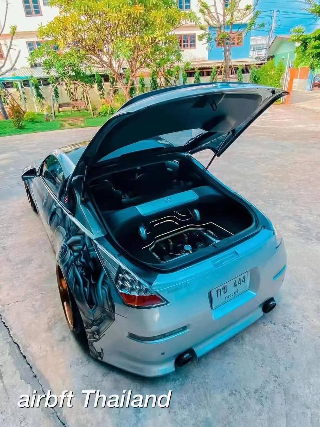 尼桑350Z改装AIRBFT气动避震，低趴姿态，尽显帅气风范_搜狐汽车_搜狐网