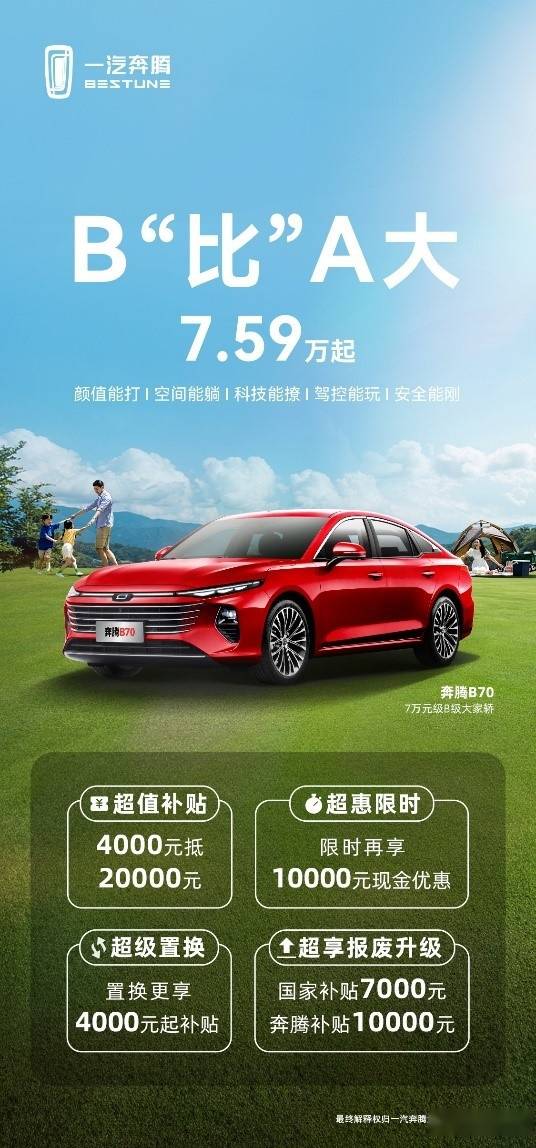 B级家轿仅需7.59万 奔腾B70惊喜来袭_搜狐汽车_搜狐网