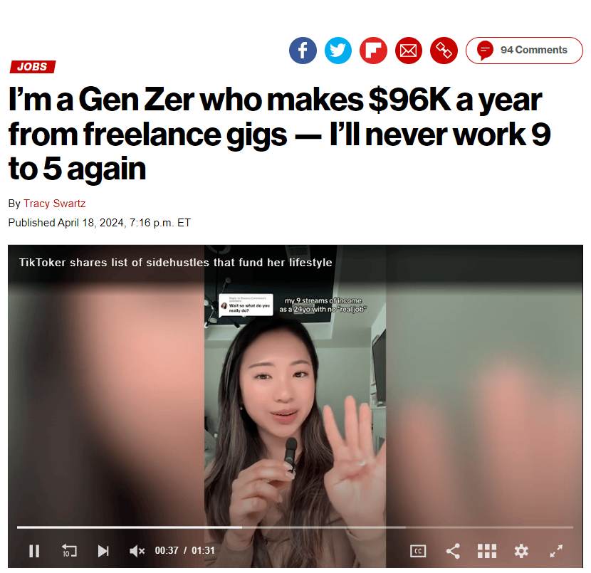 23岁亚裔女子做自由职业，每年赚$9.6万！称“永远不会朝九晚五”_工作_Ryu_Grace