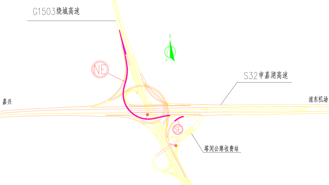 本周末，S32申嘉湖高速G1503立交部分匝道全封闭_方向_施工_进行