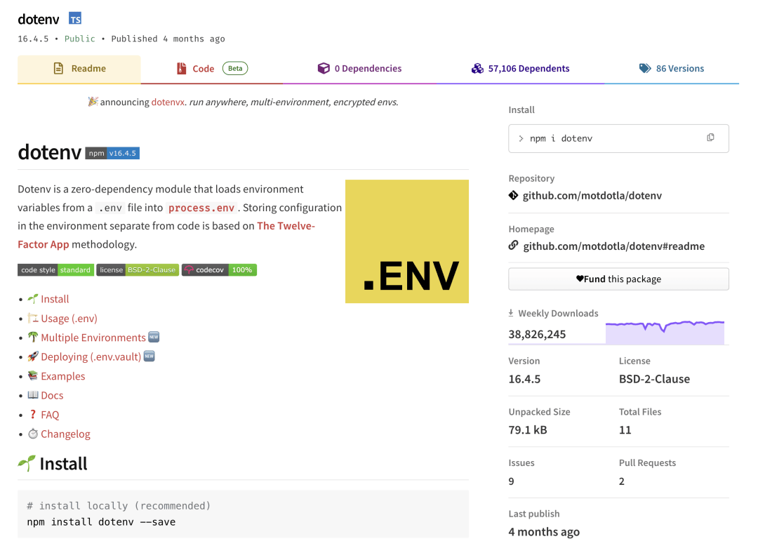 每月超1.5亿次下载的前端工具，作者写了一个更强大的替代品！_dotenv_问题_环境