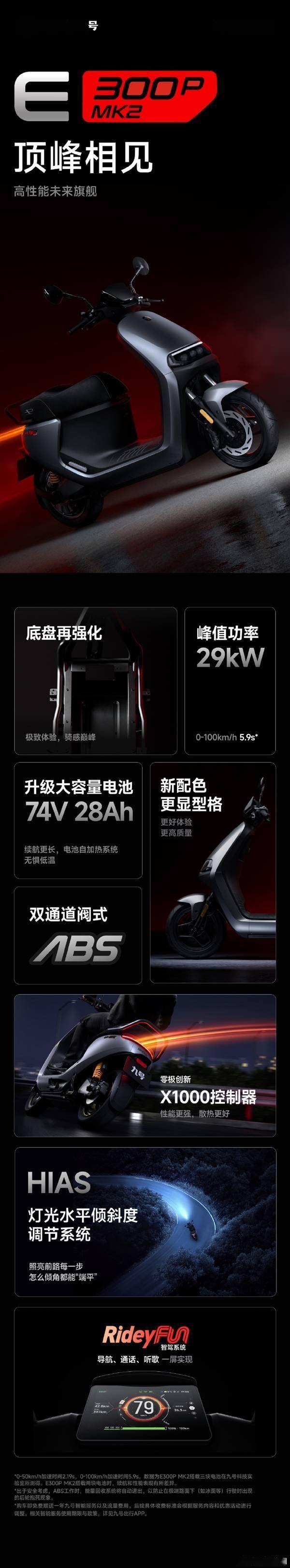 九号E300P MK2来袭！5.9秒零百加速，续航135km香不香？_搜狐汽车_搜狐网