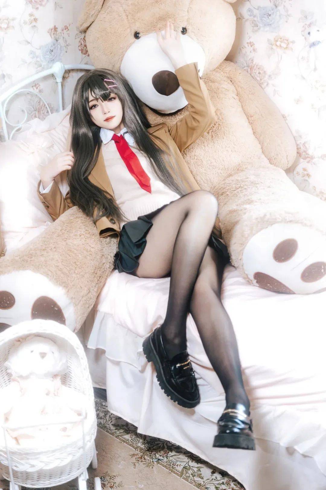 麻衣学姐COS，JK黑丝、这腿简直太爱了_猪头_少年_系列