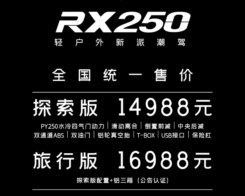 14988元起，赛科龙RX250上市！_搜狐汽车_搜狐网