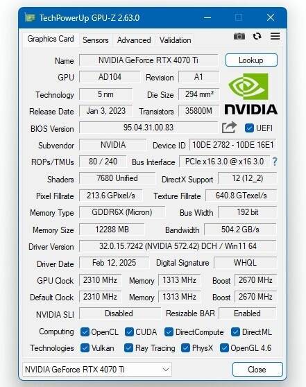 GPU-Z 2.63新版上线，抢先支持AMD RX 9070系列等新显卡_用户_问题_版本