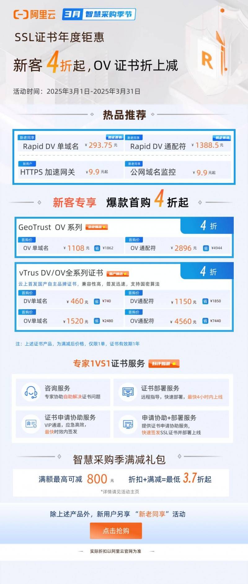 助力国密合规，vTrus SSL证书三月智慧采购季首购4折火热进行中！_算法_加密_客户