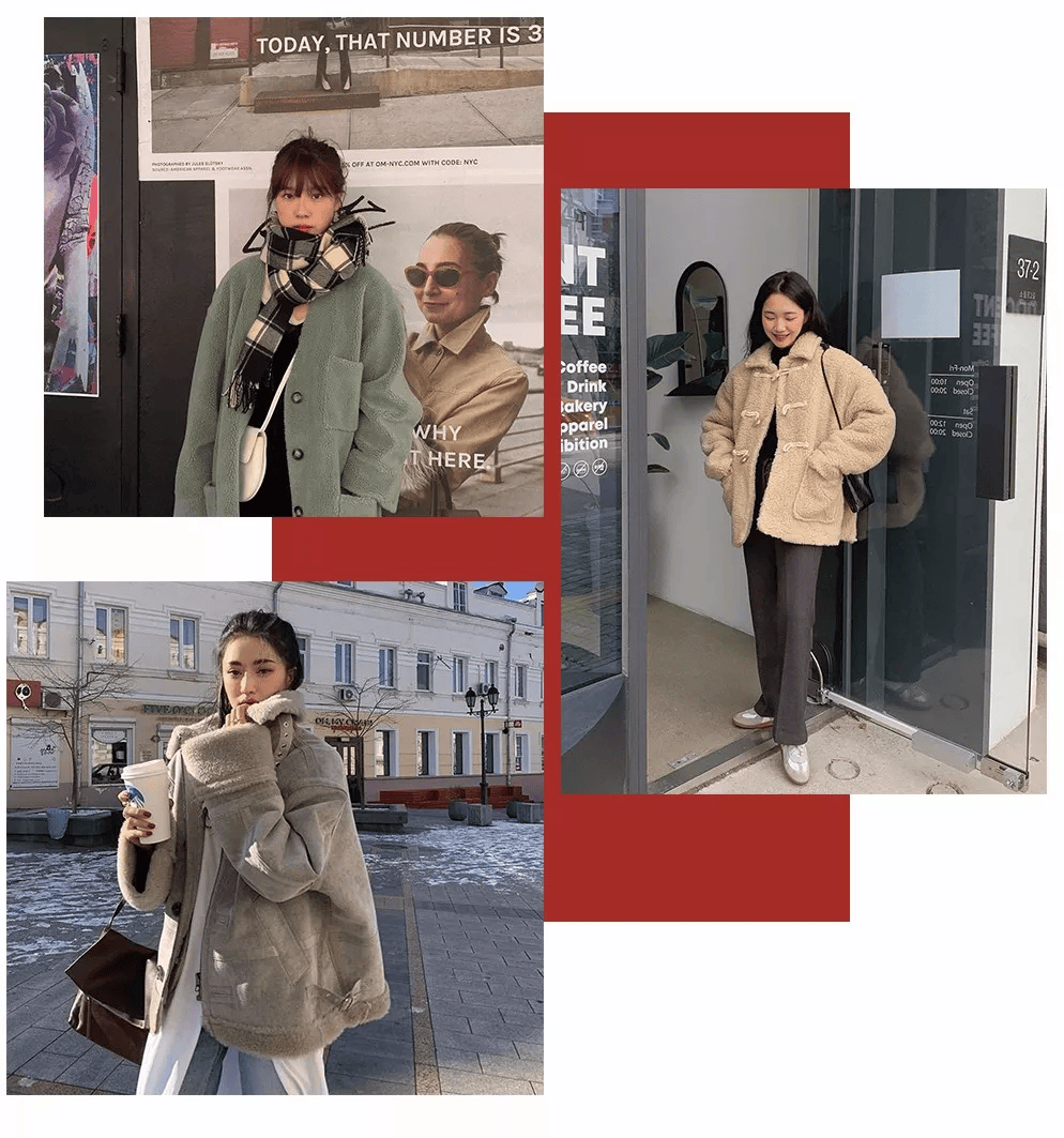 比大衣保暖，比羽绒服时髦！_羊羔_外套_look